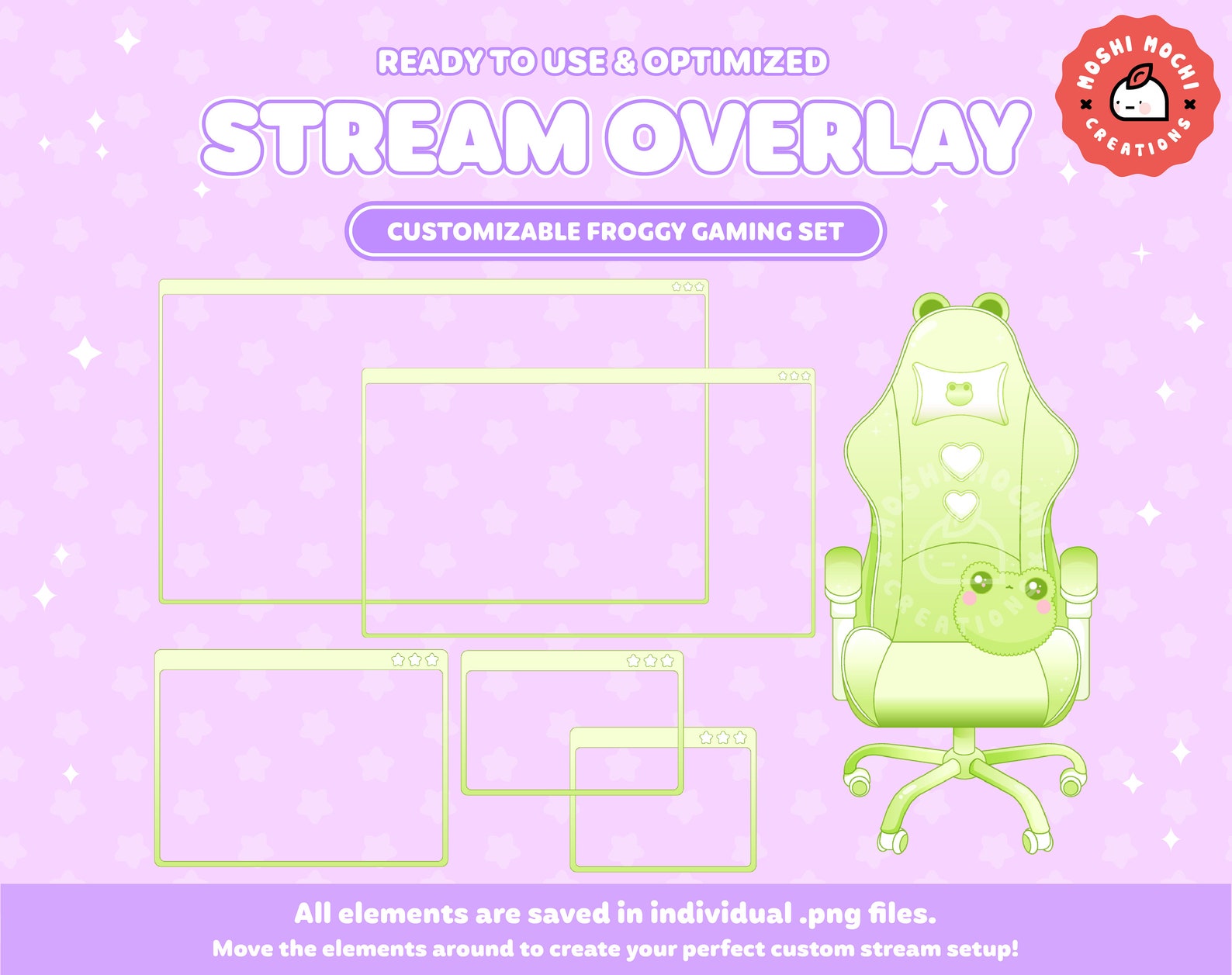 Frog Stream Overlay Set for Twitch / Vtuber Gaming Setup / - Etsy