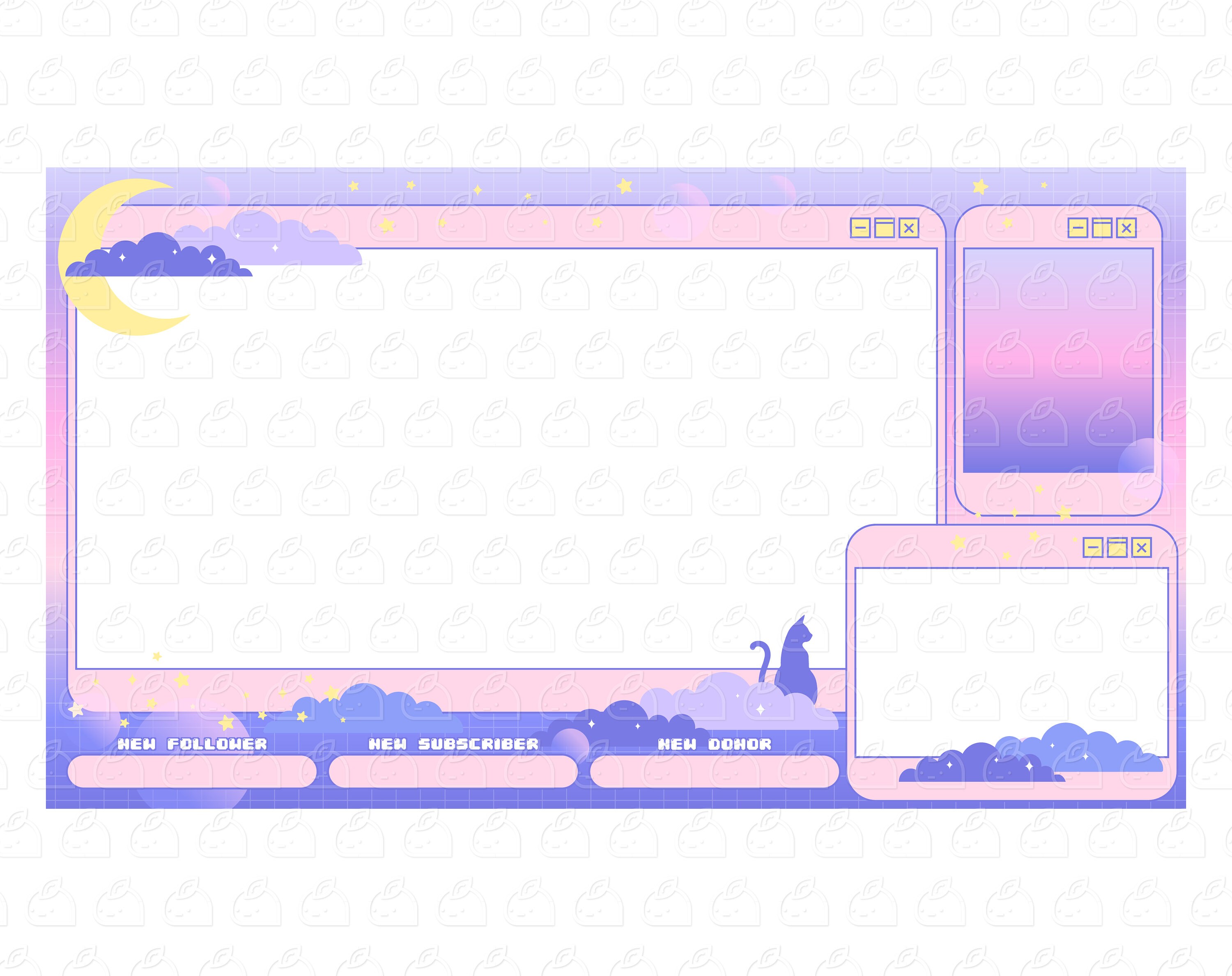 Twitch Vaporwave Pink Magical Girl Computer Aesthetic Overlay - Etsy Canada