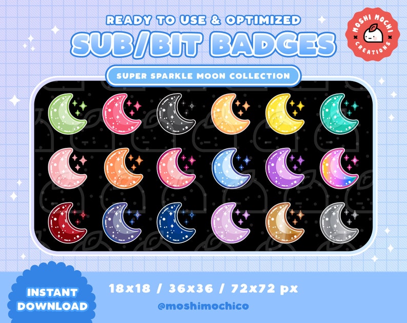 Twitch Sub Badges Bit Badges Emote Cute Glossy Bubble Etsy