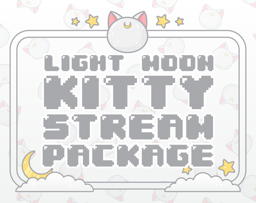 Pacote Twitch Stream Light Sparkle Moon Kitty / Streamer Graphics ...