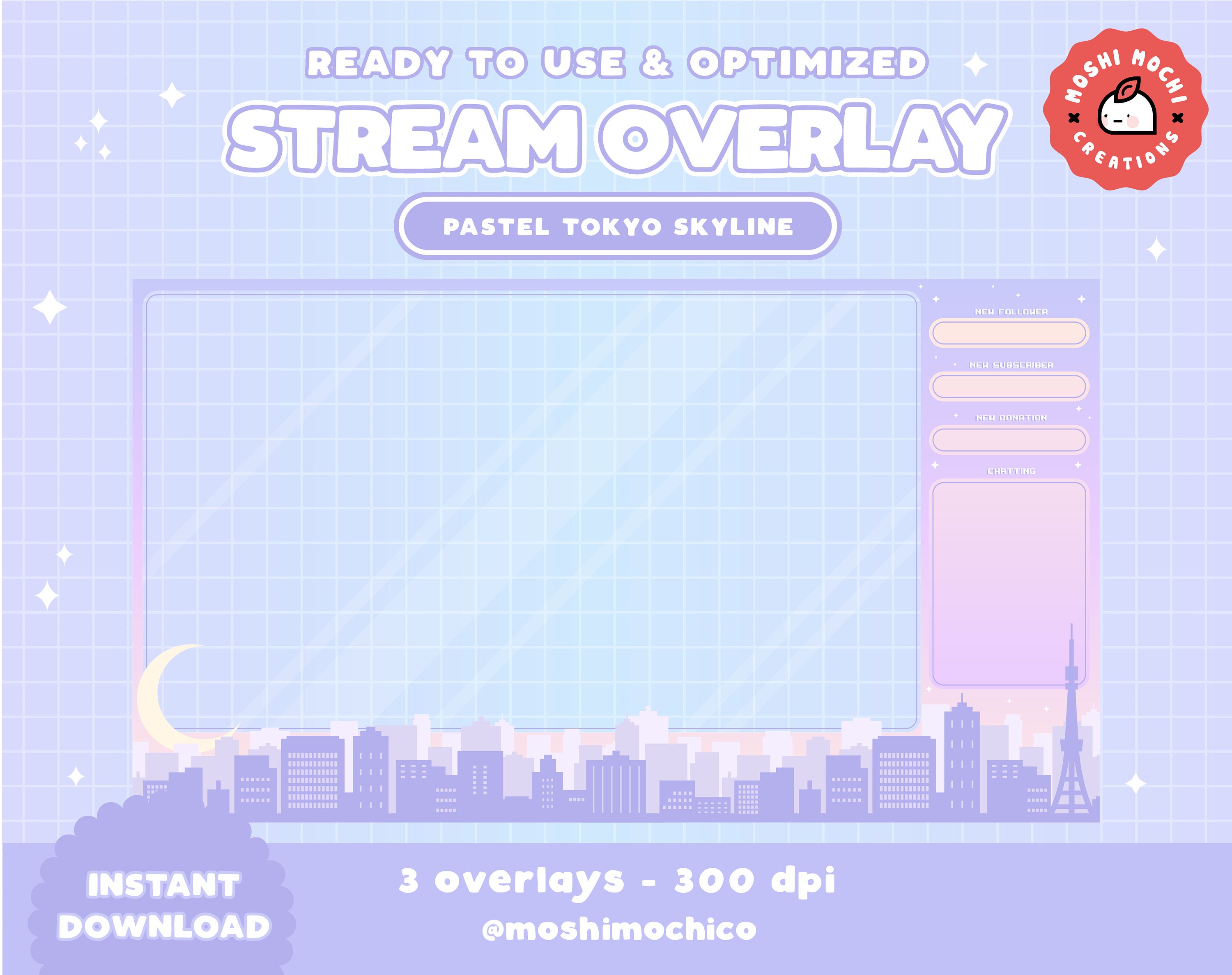 ANIMATED Twitch Cute Pastel Dreamy Tokyo Sky Screens Offline Brb ...
