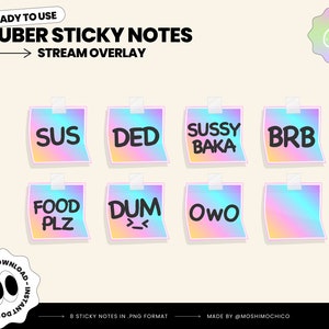 Rainbow Vtuber Sticky Note, Funny Stream Overlay, P2U Vtuber Stream ...