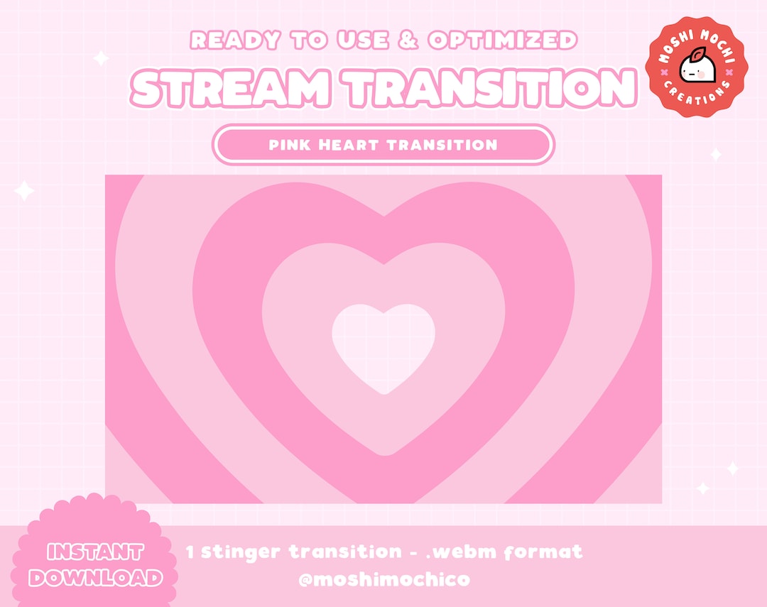 Twitch Stinger Transition - Pink Expanding Heart / Cute / Kawaii ...
