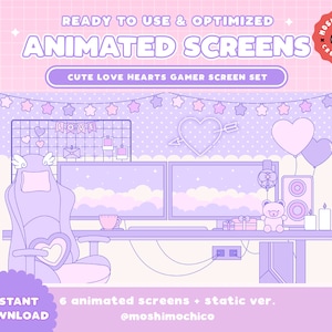 Animated Valentines Gamer Room Screens / Heart Scenes / Cute Aesthetic ...