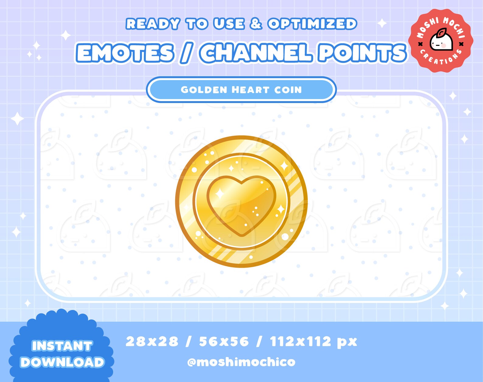 Gold Heart Channel Point / Emote / Twitch Badge / Cute / - Etsy