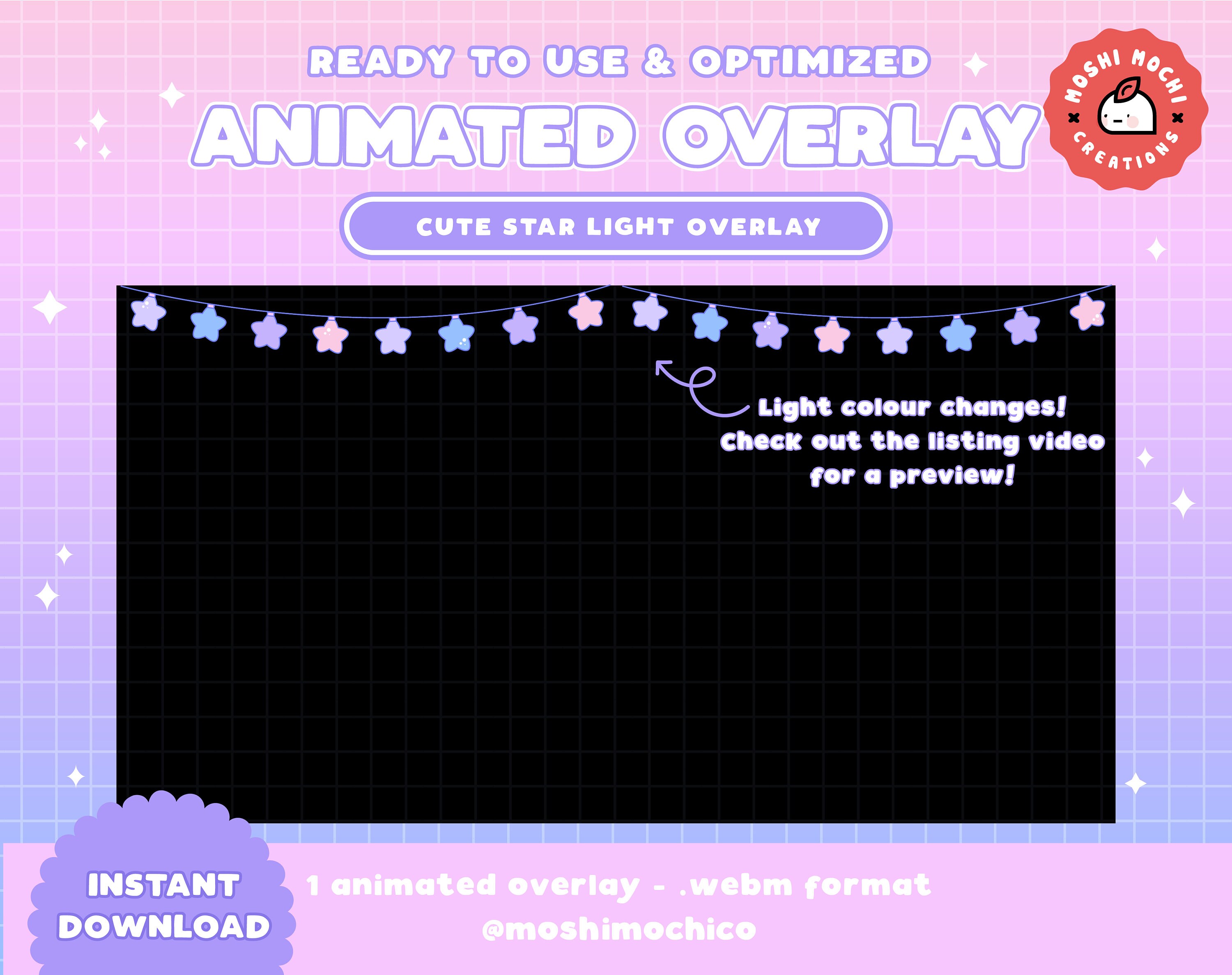 Animated Twinkle Light Overlay / Pastel Star Lights / Cute - Etsy