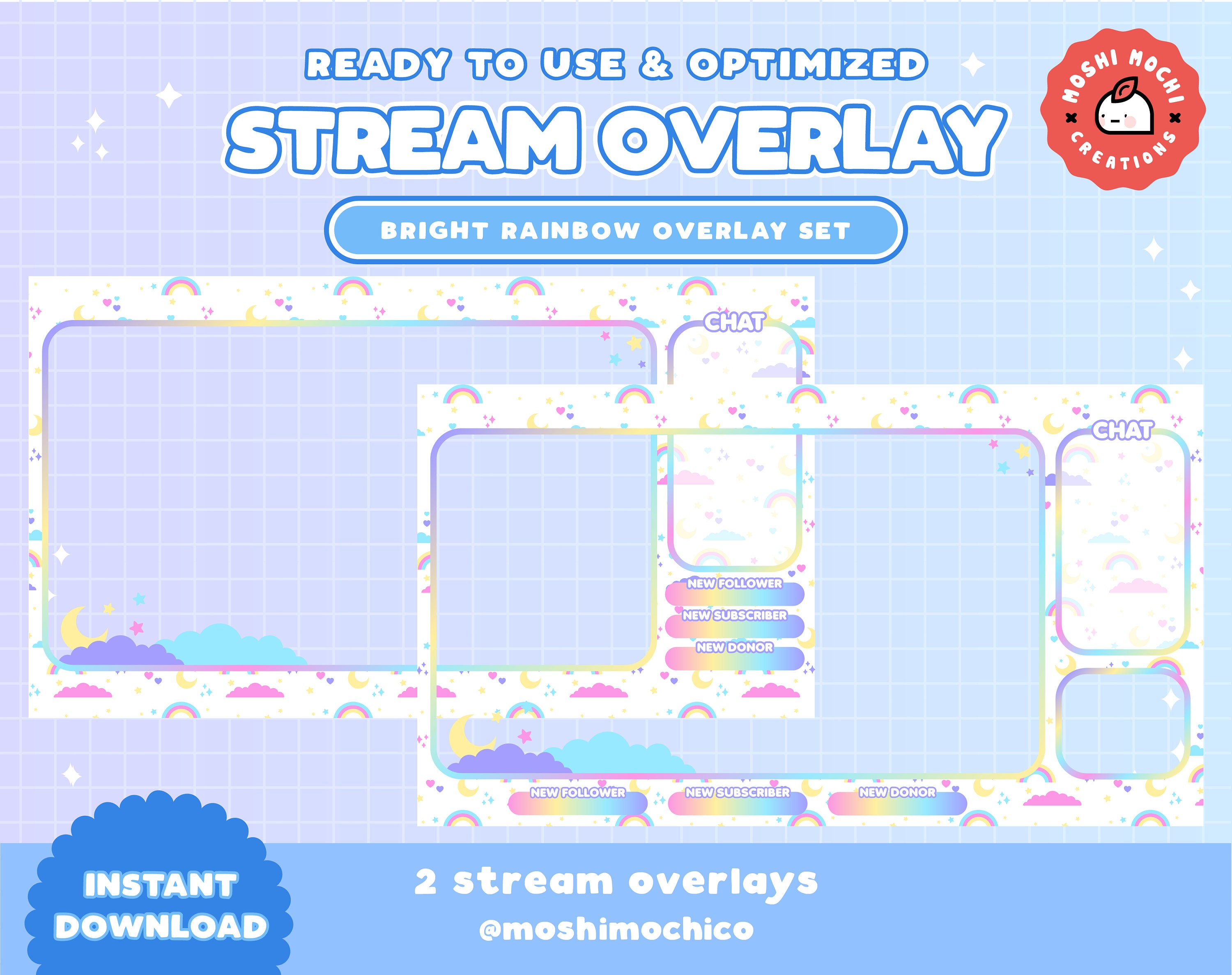 Twitch Bright Rainbow Pattern Overlay / Streamer Graphics / - Etsy Canada