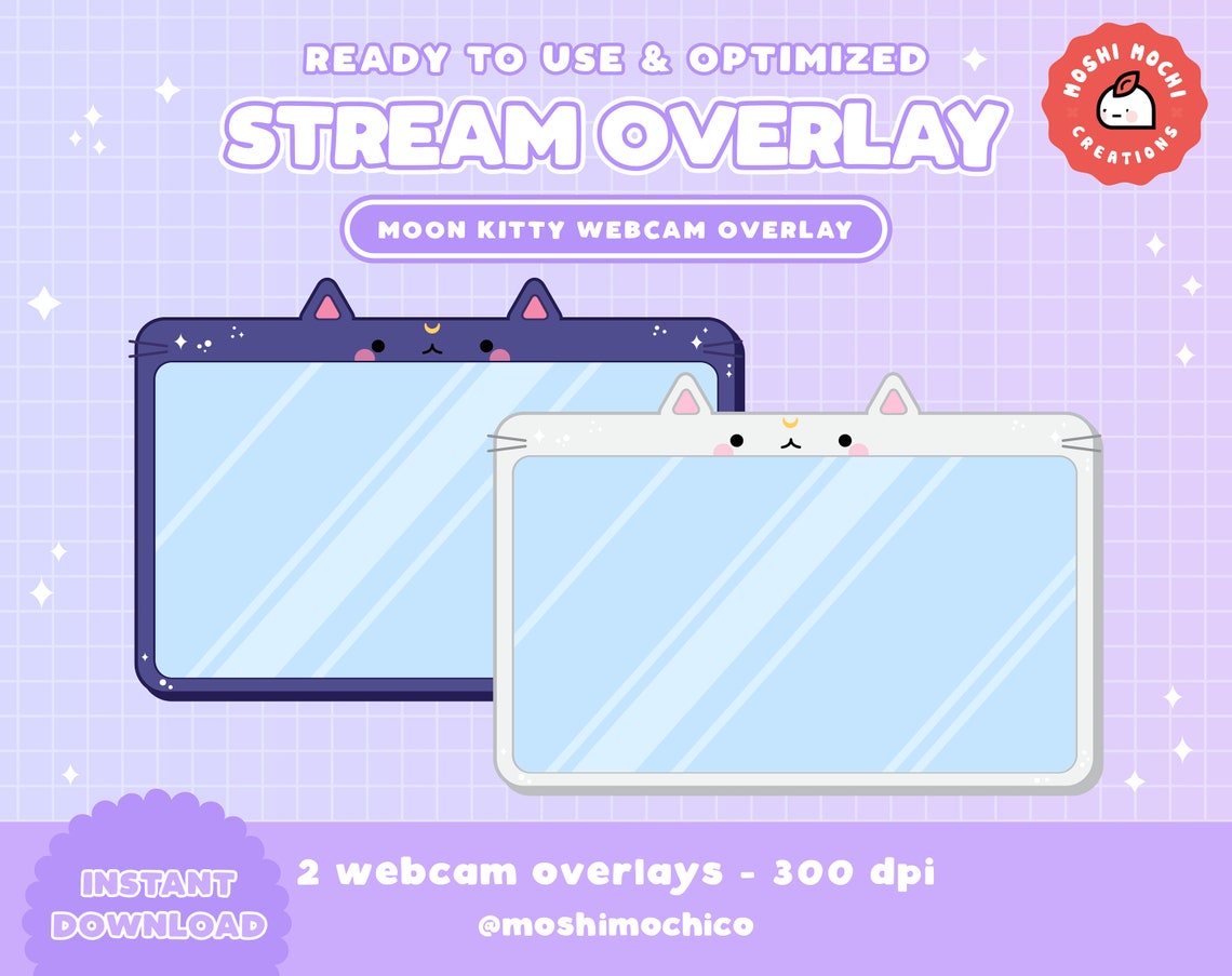 Twitch lindo Moon Kitty Gato Webcam Stream Overlay / Streamer - Etsy España