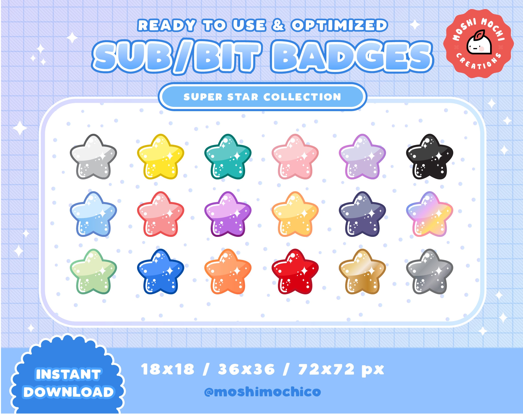 Twitch Sub Badges / Bit Badges / Emote Cute Glossy Bubble - Etsy Canada