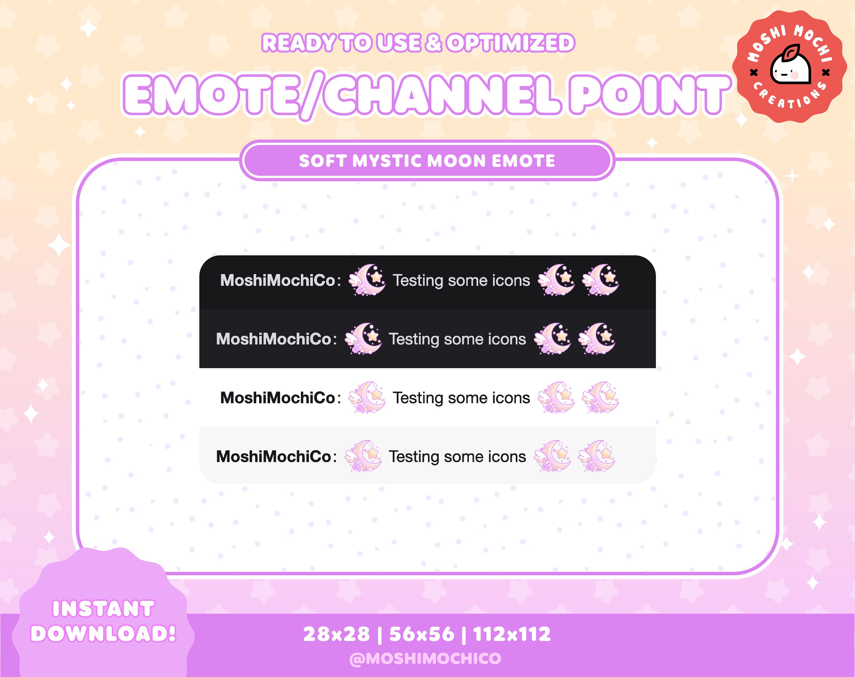 Floral Moon Emote Channel Point Twitch Badge Galaxy - Etsy Canada