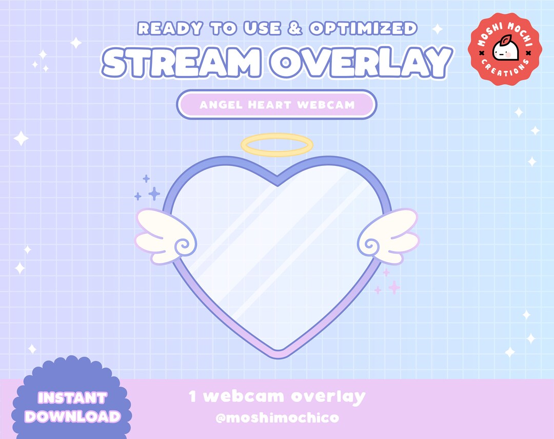 Twitch Cute Dreamy Angel Wing Stream Webcam Border / Streamer Graphics ...