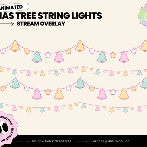 Animated Christmas Tree String Light Overlay Holiday Twinkle - Etsy