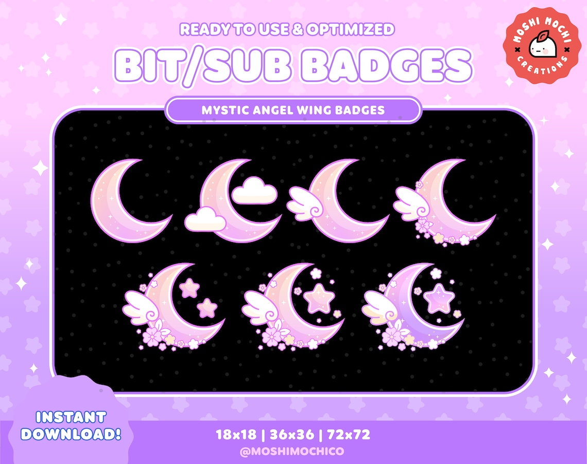 Twitch Sub Badges / Bit Badges / Pink Mystic Pastel Sparkle - Etsy