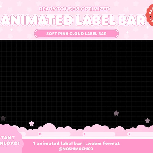 Animated Stream Label Bar / Pastel Pink Cloud Theme / Cute - Etsy Canada