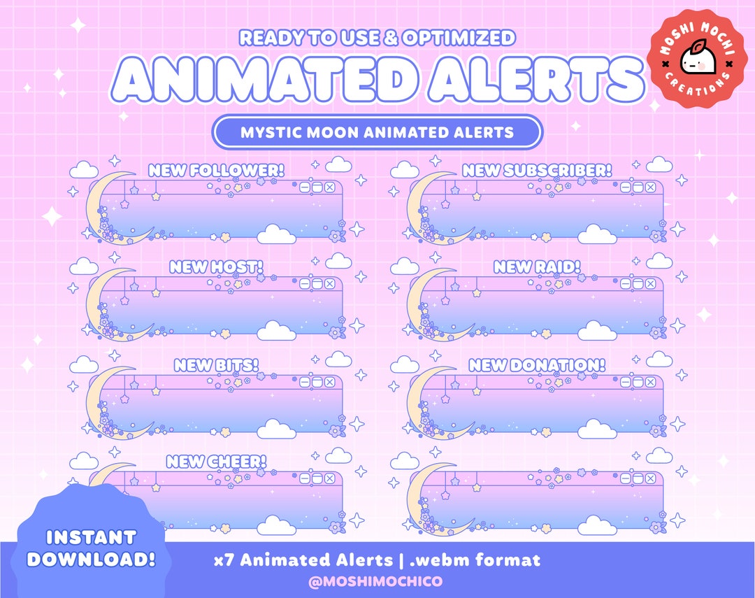 Animated Twitch Alerts | Mystic Moon Theme | Floral | Galaxy | New ...