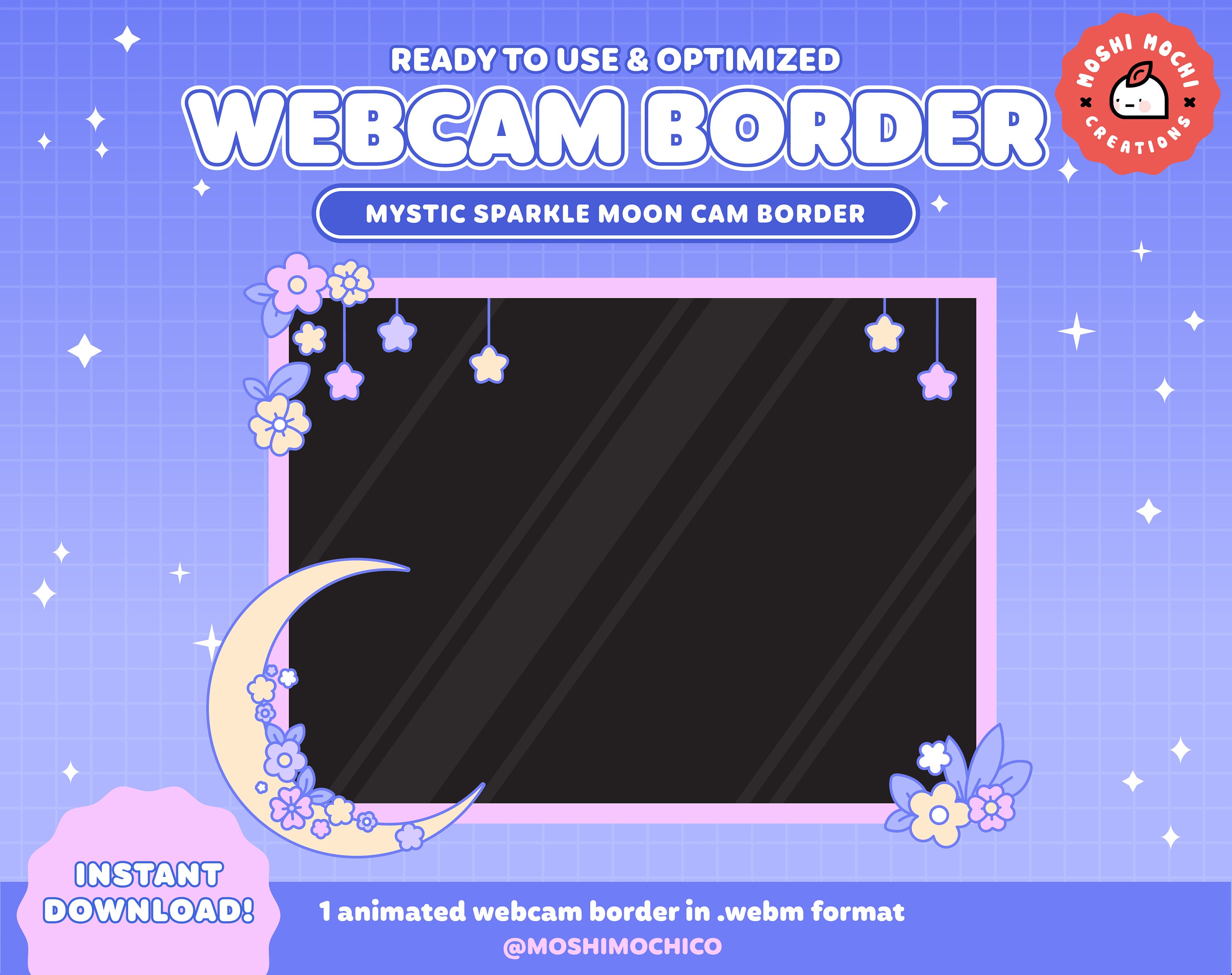 Twitch Animated Webcam Border / Animated Cam Frame / Mystic Moon ...