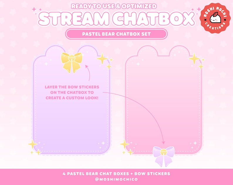 Pastel Bear Chat Box for Twitch Custom Stream Overlay Cute - Etsy