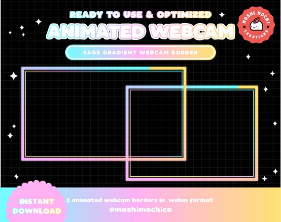 Animated Neon Pastel Rainbow Webcam Border for Streaming / - Etsy