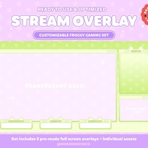 Frog Stream Overlay Set for Twitch / Vtuber Gaming Setup / Cute Animal ...
