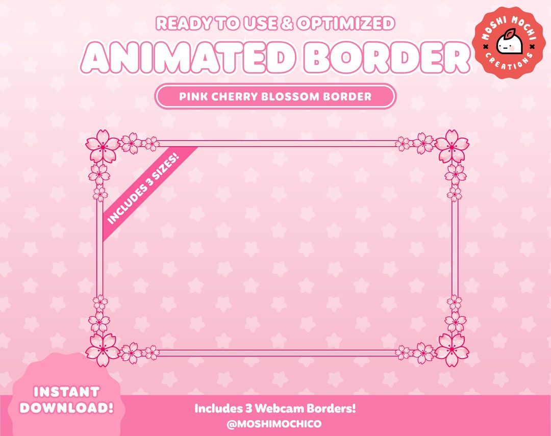 Cute Cherry Blossom Webcam Border, Twitch Animated Camera Frame Border ...