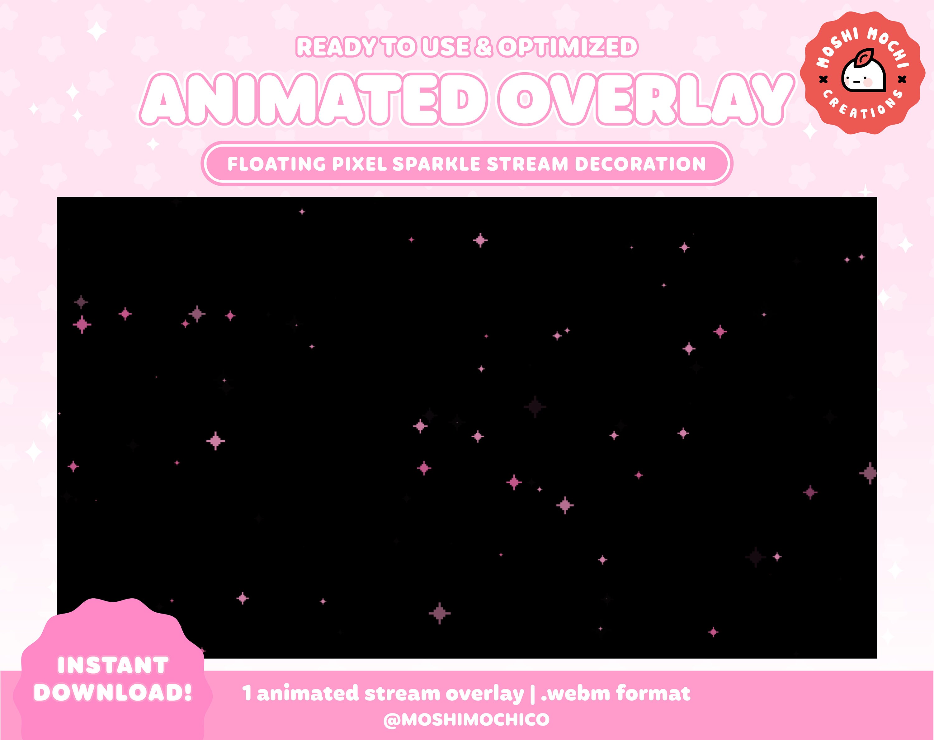 Complemento animado Pink Pixel Sparkle Stream / Decoración de flujo ...