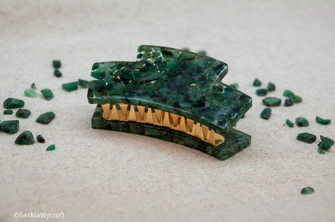 Emerald Rock Resin Hair Claw - Etsy