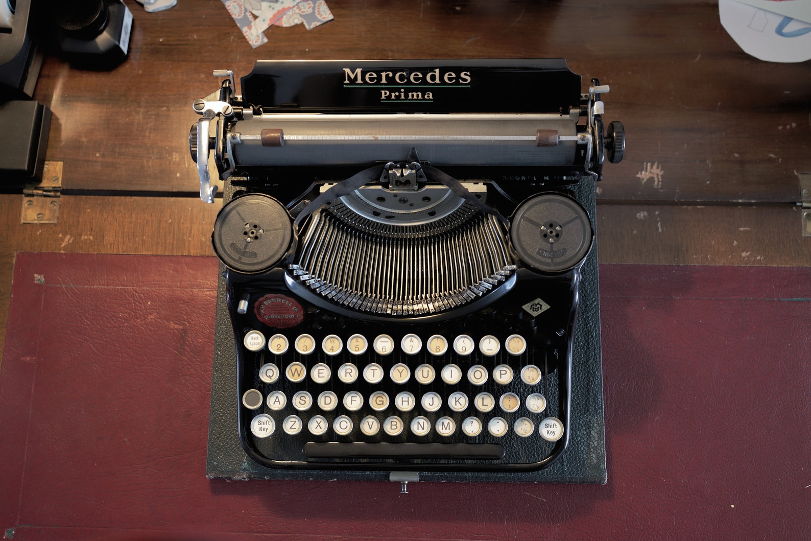 Mercedes Prima -- Rare Portable Typewriter 1936 -- Antique Glossy Black ...