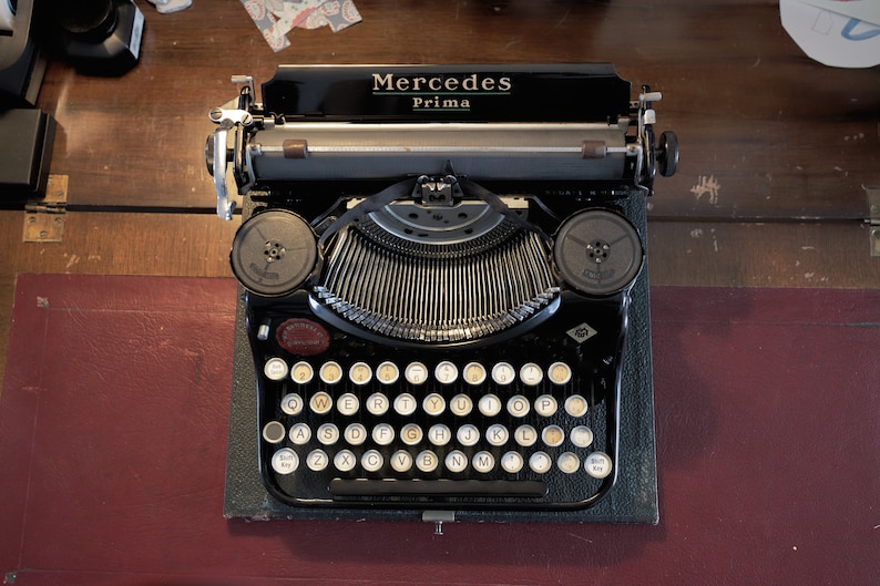 Mercedes Prima -- Rare Portable Typewriter 1936 -- Antique Glossy Black ...