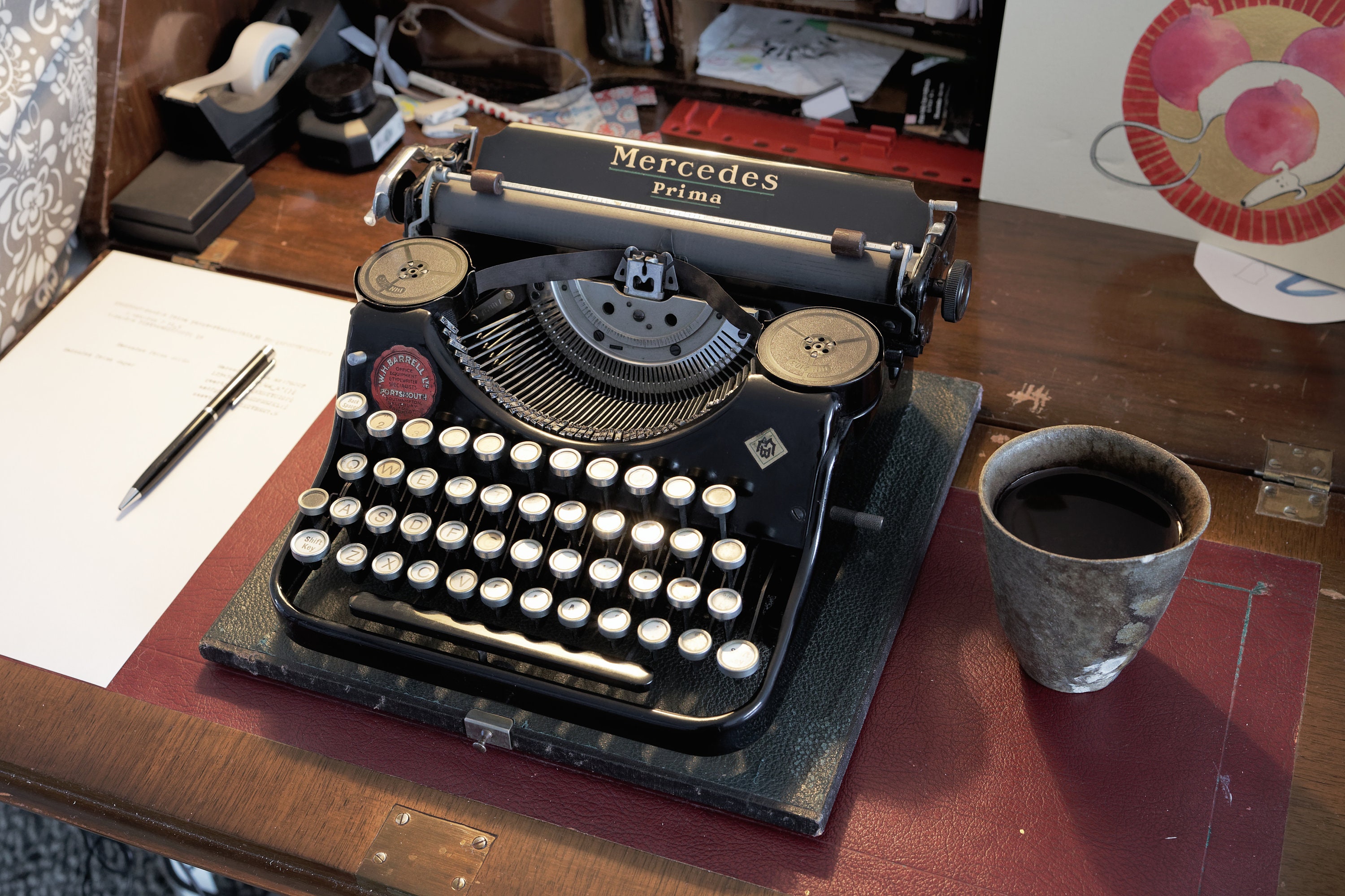 Mercedes Prima -- Rare Portable Typewriter 1936 -- Antique Glossy Black ...
