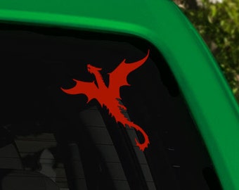 Dragon in Flight Print Car Window Decal Car Sticker Vinyl | Etsy