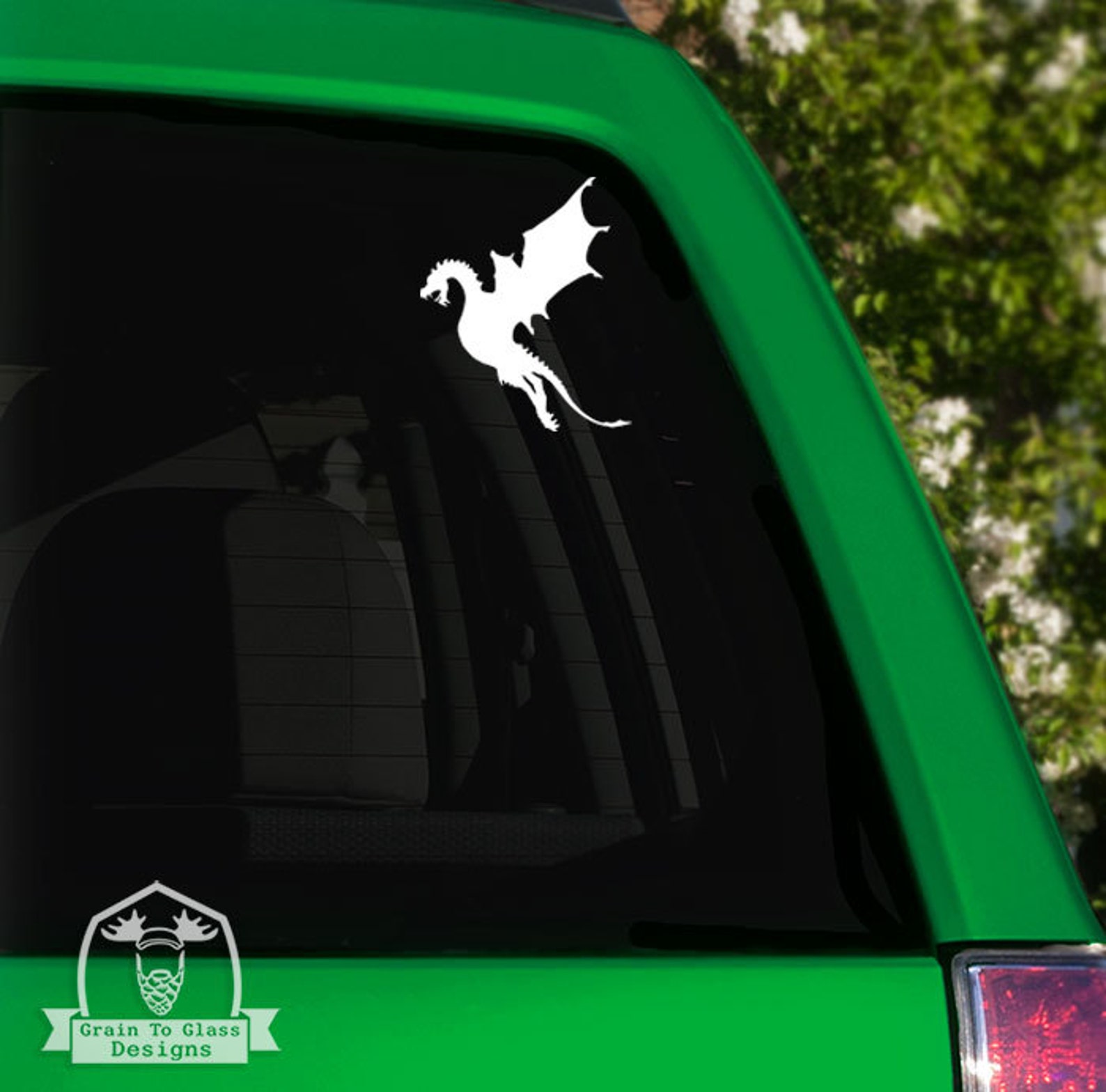 Dragon in Flight Print Car Window Decal Car Sticker Vinyl | Etsy