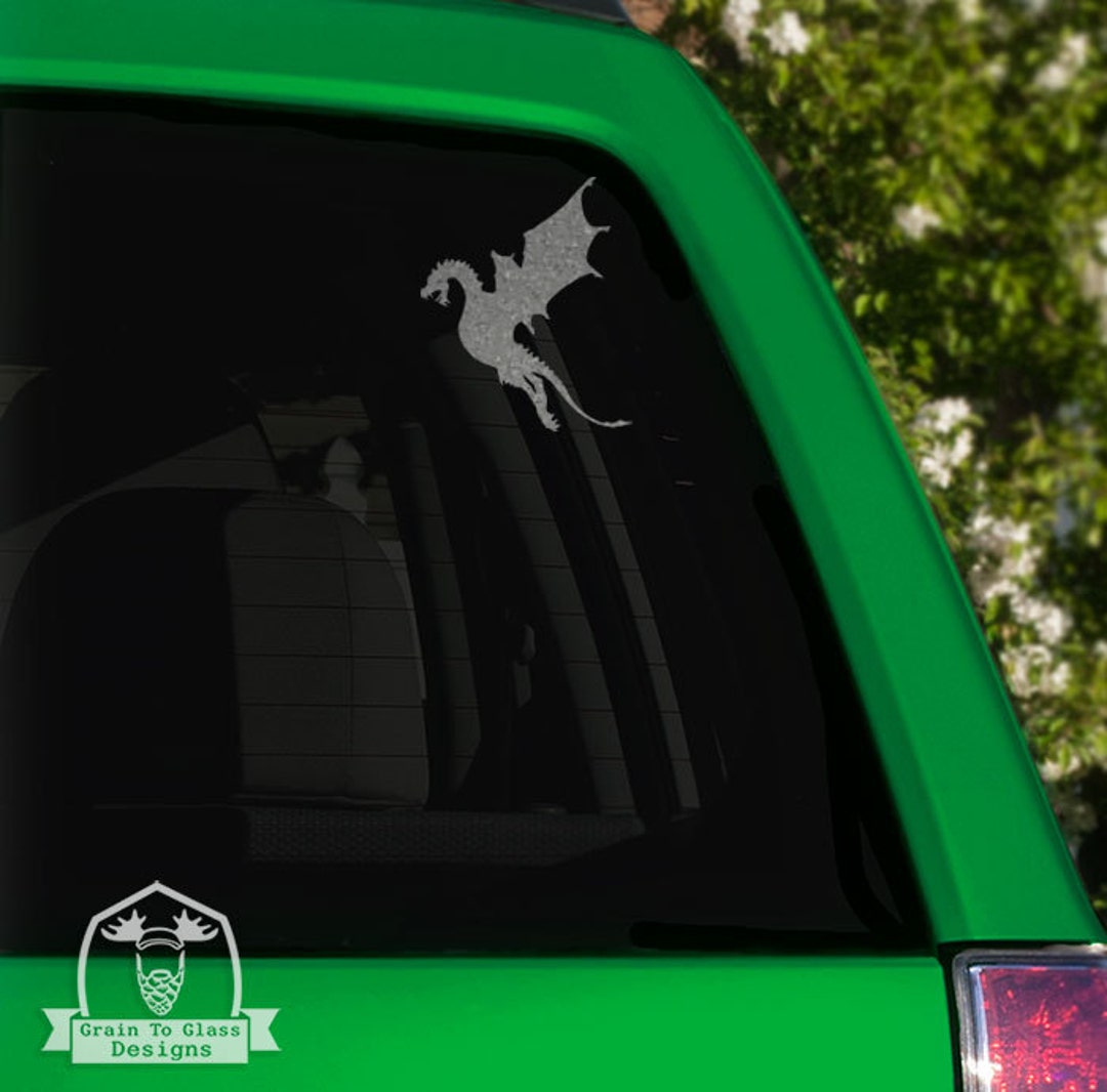 Dragon in Flight Print Car Window Decal Car Sticker Vinyl Decal Window ...