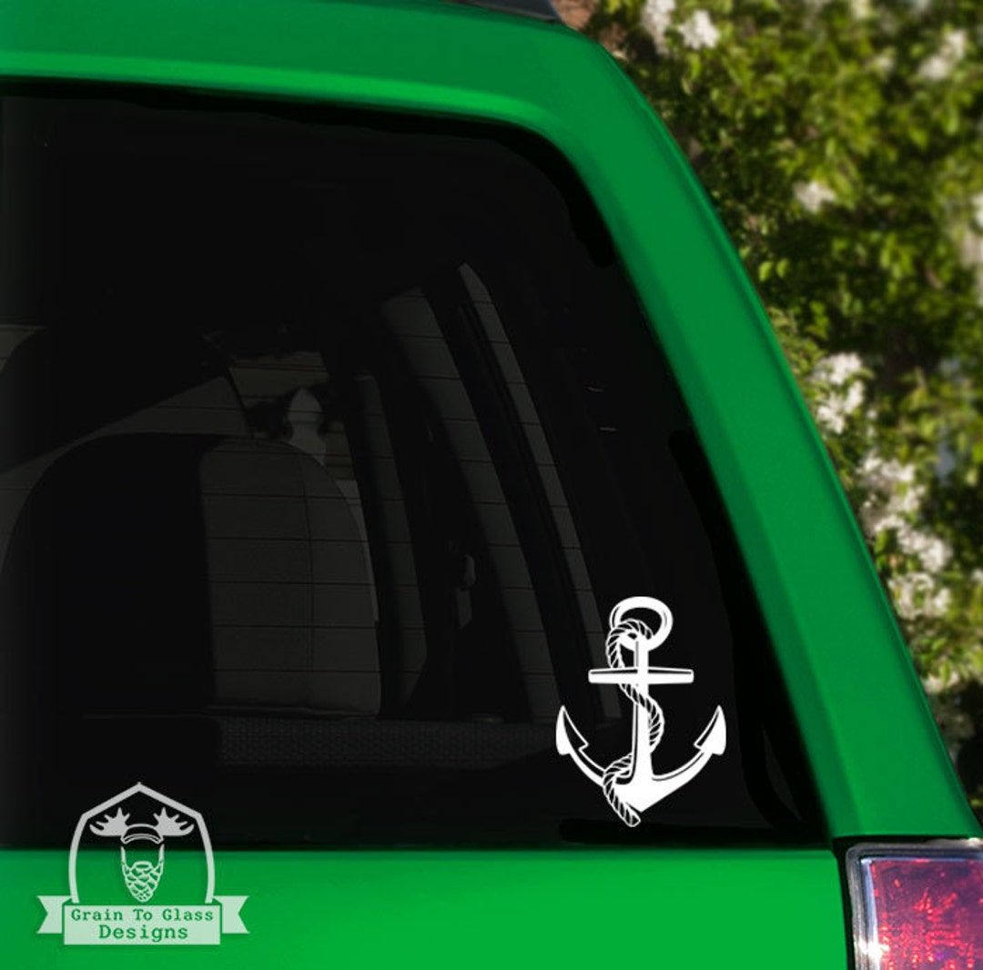 Anchor With Rope Car Window Decal Car Sticker Vinyl Decal Window ...