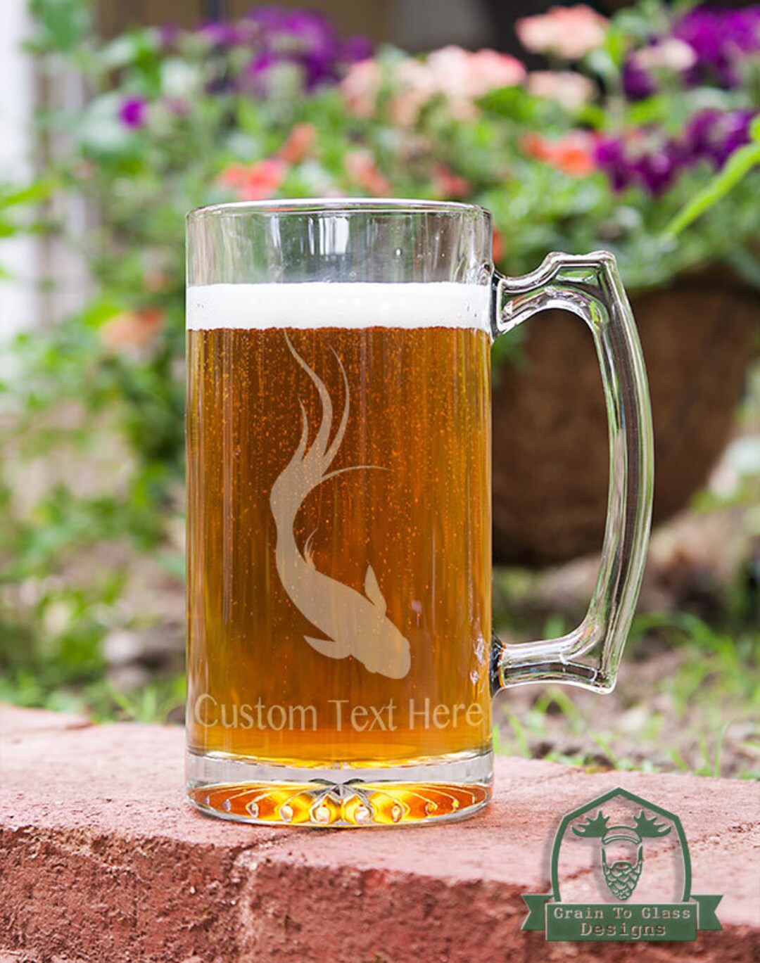 Koi Fish Customizable Etched Glassware Stein Beer Mug Barware Gift - Etsy