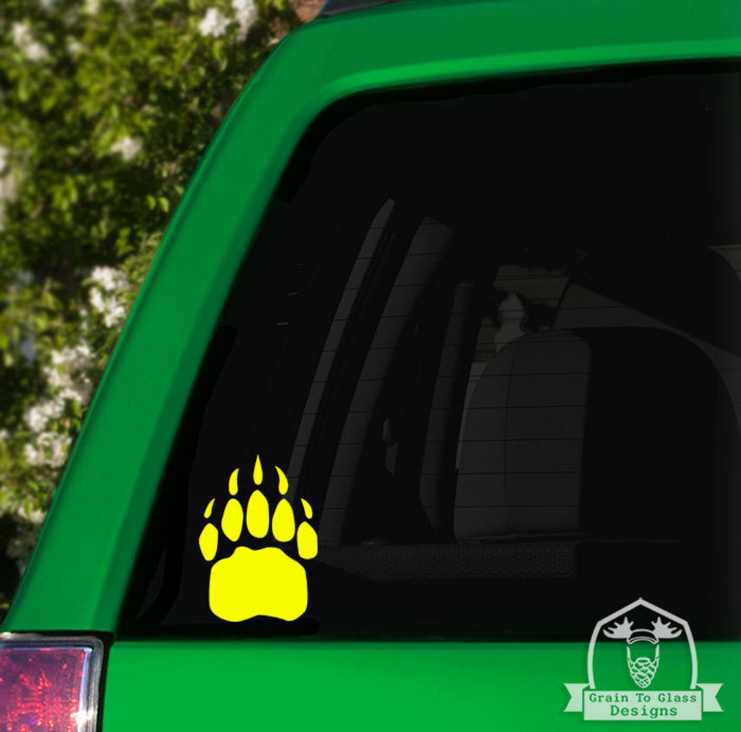 Bear Paw Print Car Window Decal Car Sticker Vinyl Decal Window Sticker ...