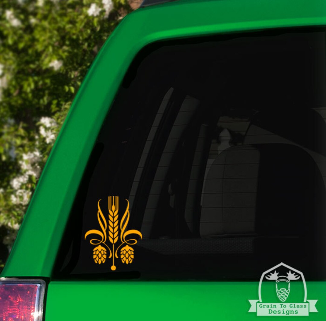Beer Ingredient Crest Car Window Decal Car Sticker Vinyl Decal Window ...