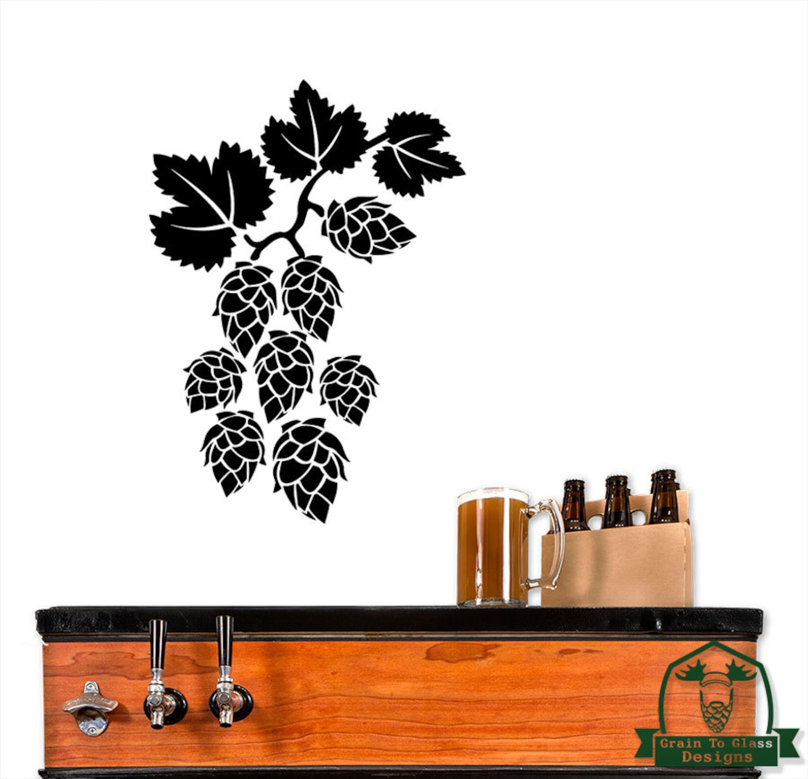 Hops Vine Wall Decor Decal Wall Decal Wall Mural Sticker Vinyl - Etsy
