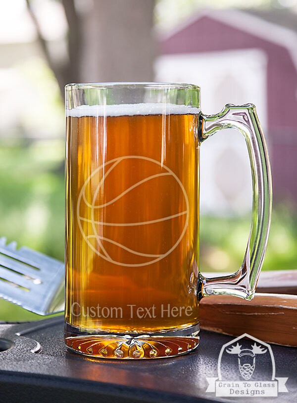 Basketball Customizable Etched Glassware Stein Beer Mug | Etsy