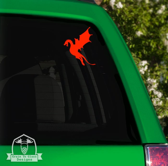 Dragon in Flight Print Car Window Decal Car Sticker Vinyl | Etsy