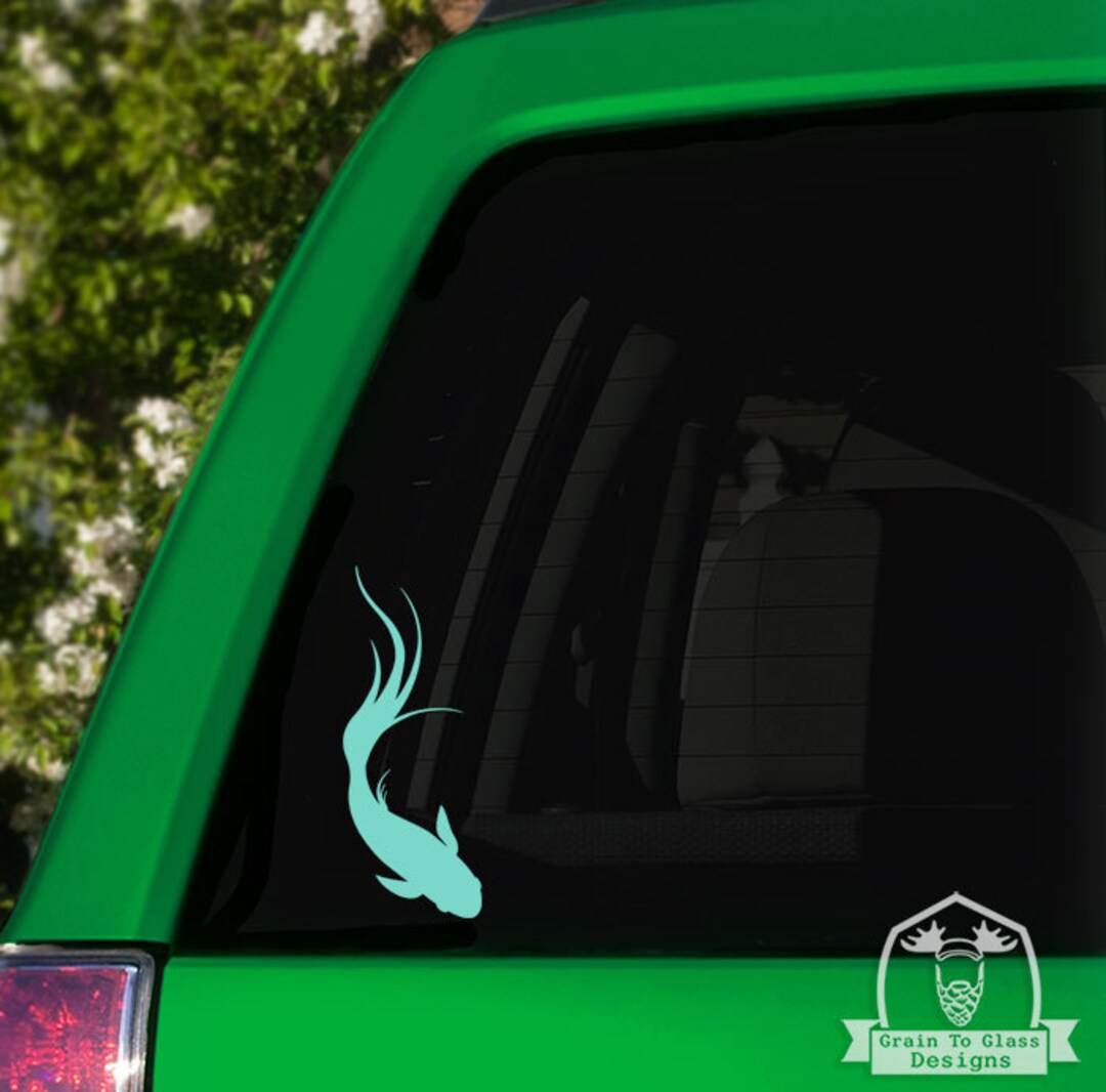 Koi Fish Car Window Decal Car Sticker Vinyl Decal Window Sticker Car ...