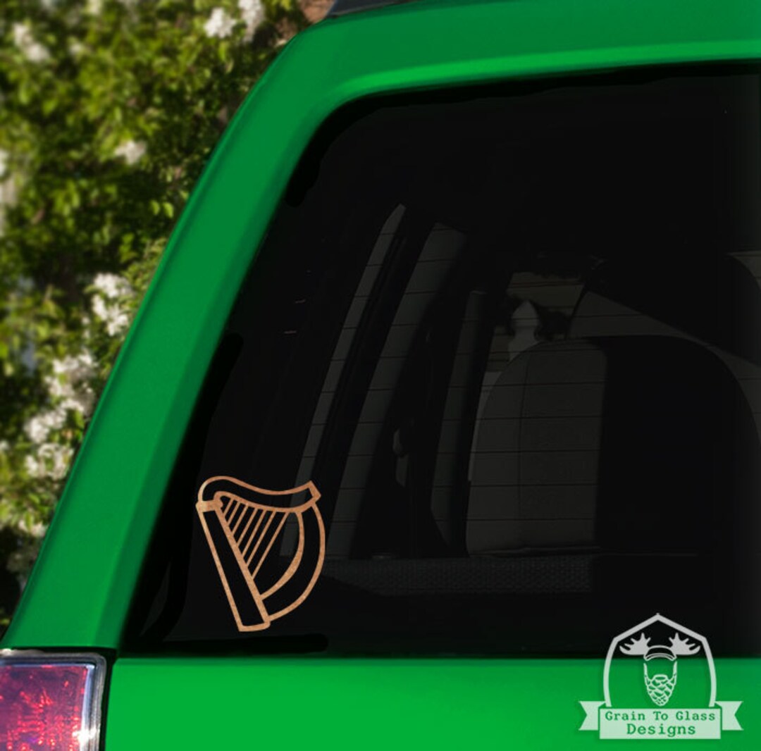 Irish Harp Car Window Decal Car Sticker Vinyl Decal Window Sticker Car ...