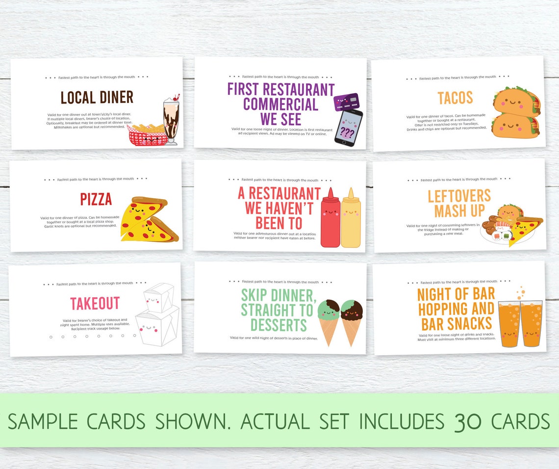 Couples Gift. Date Coupons. Printable Romantic Coupons INSTANT DOWNLOAD ...