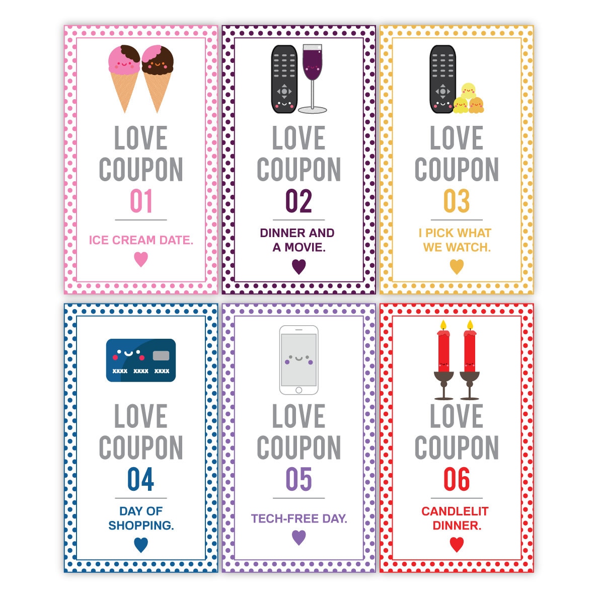 Printable Romantic Love Coupons -INSTANT DOWNLOAD, Valentines Day ...