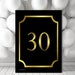 Printable Number 30 Birthday Poster, Gold Black 30th Thirtieth Party ...