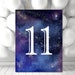Printable Number 11, Blue 11th Birthday Party Space Decorations, 11 ...