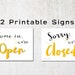 Printable Set of 2 Open Closed Signs, Come in We're Open Sorry We're ...