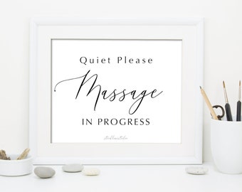 Quiet Please Acupuncture in Progress Printable Black White | Etsy