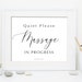 Printable Sign Please Speak Softly Massage in Progress, Black on White ...