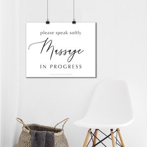 Printable French Office Sign-massage En Cours, Ne Pas Déranger- Black ...