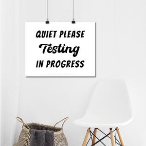Quiet Please Testing in Progress Classroom Door Sign, Printable Back to ...